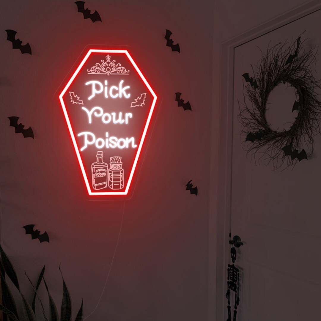 Pick Your Poison Neon Light,gothic Wedding Theme Neon Decor,bar Club ...