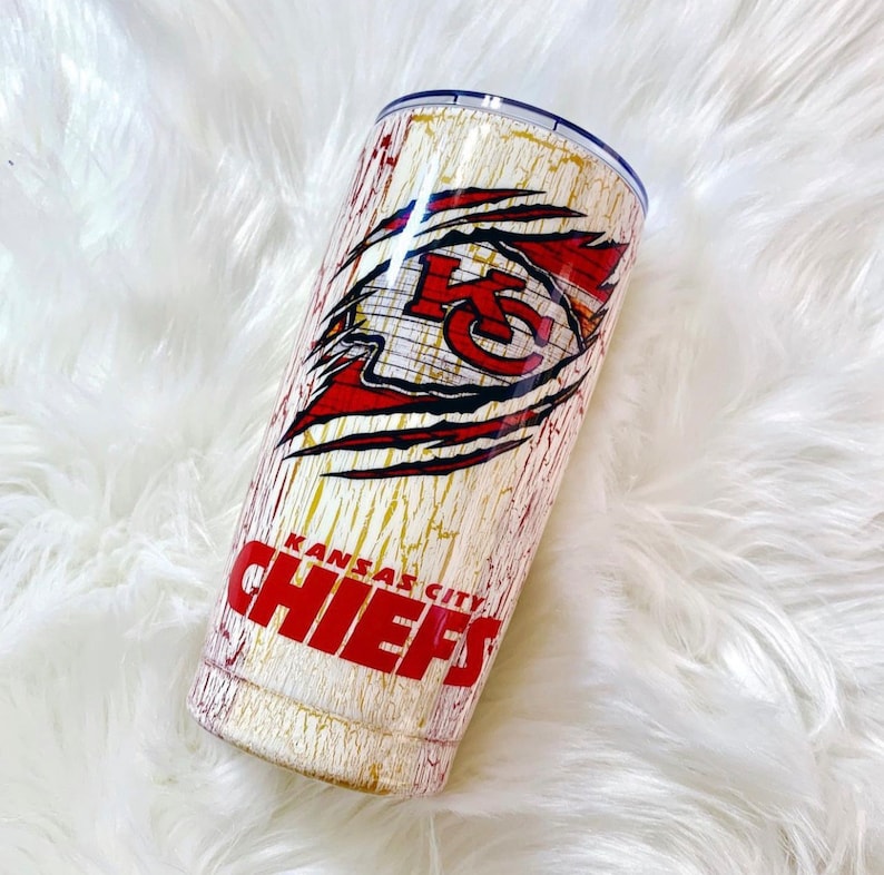 Kansas City Chiefs, Football, Custom, Handmade, 20oz Epoxy Free Tumbler ...