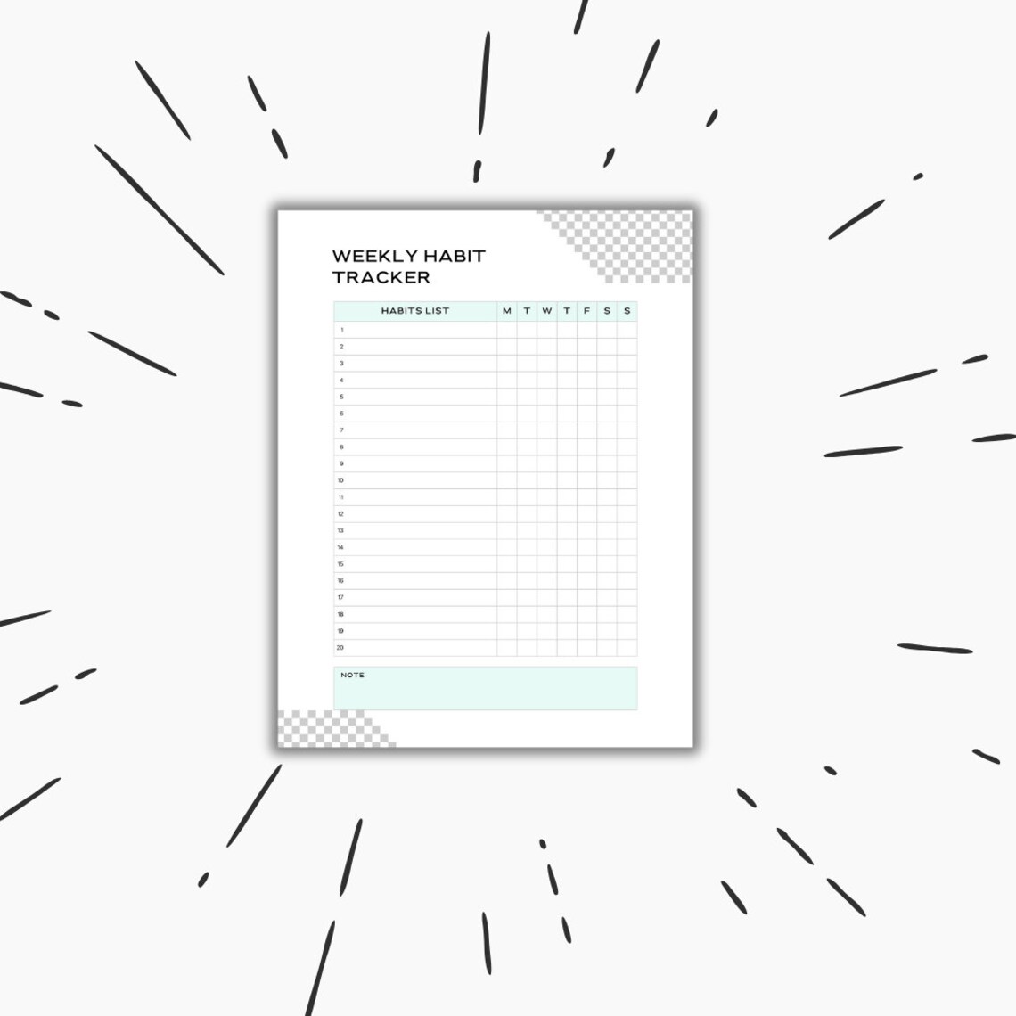 Weekly Habit Tracker | Printable Checklist | Printable Tracker - Etsy