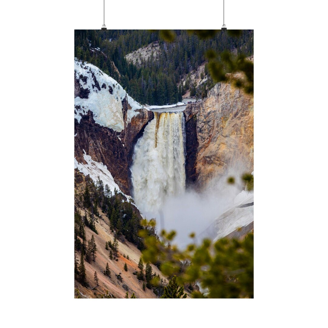 Yellowstone Lower Falls Poster | Grand Canyon of Yellowstone Wall Art ...