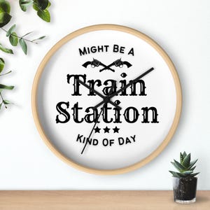 Wall Clock - Vintage Train Station Theme, Yellowstone Show and Dutton ...