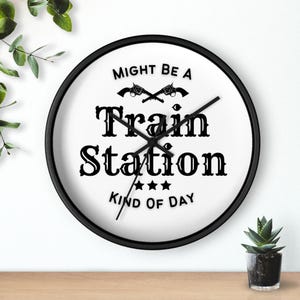 Wall Clock - Vintage Train Station Theme, Yellowstone Show and Dutton ...