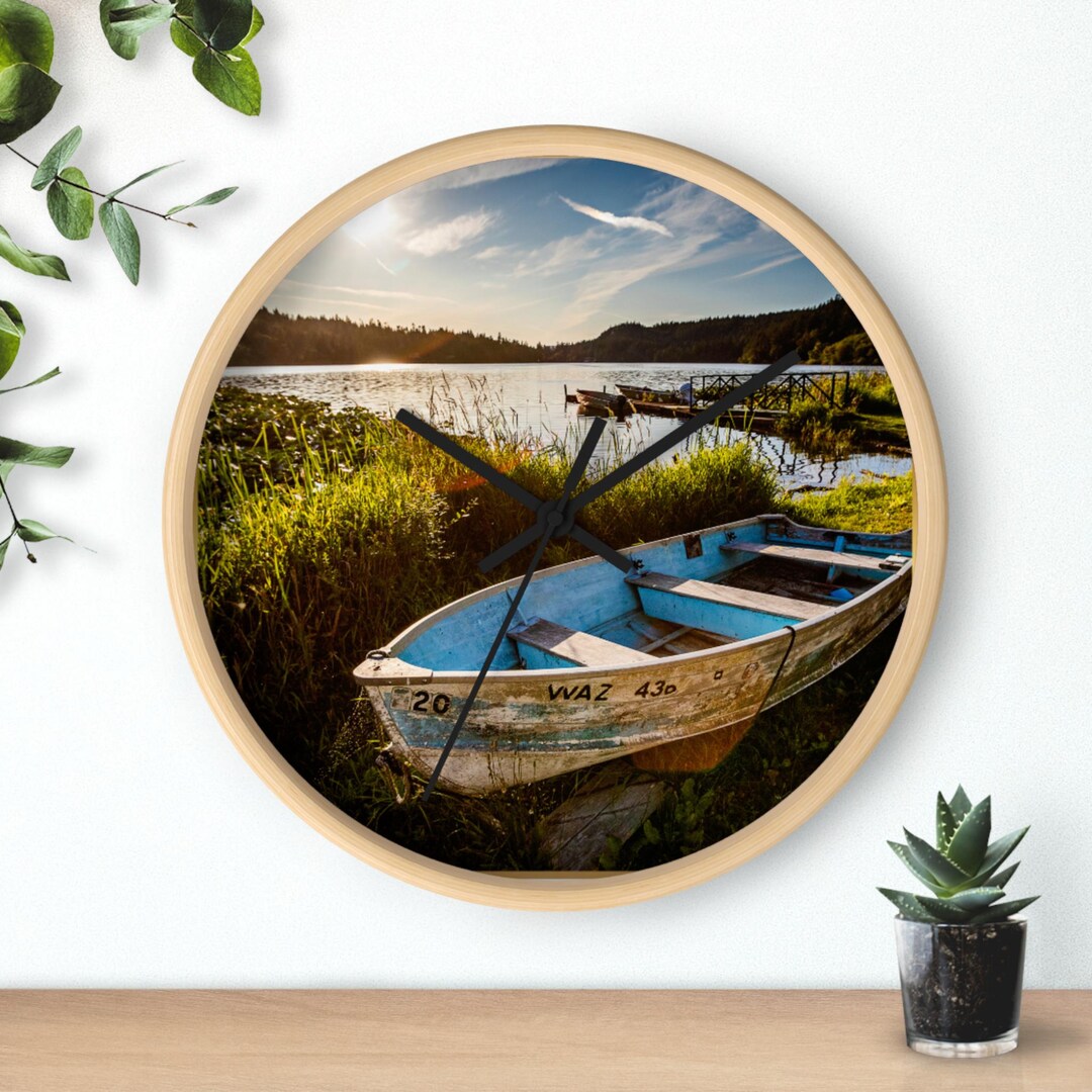 Nautical Row Boat Wall Clock: Rustic Lake House Decor - Etsy