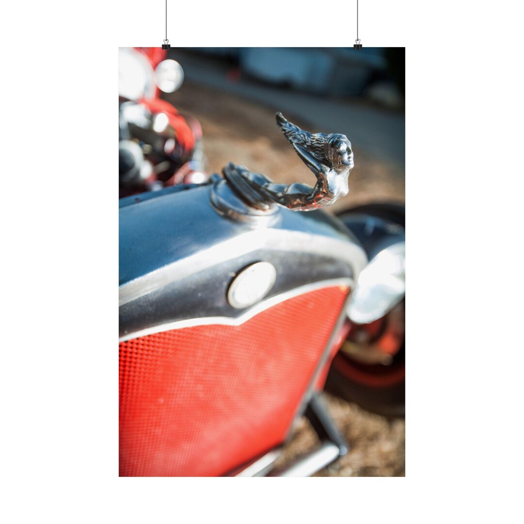 Vintage Hot Rod Car Poster | Classic Rat Rod Photography Print | Red ...