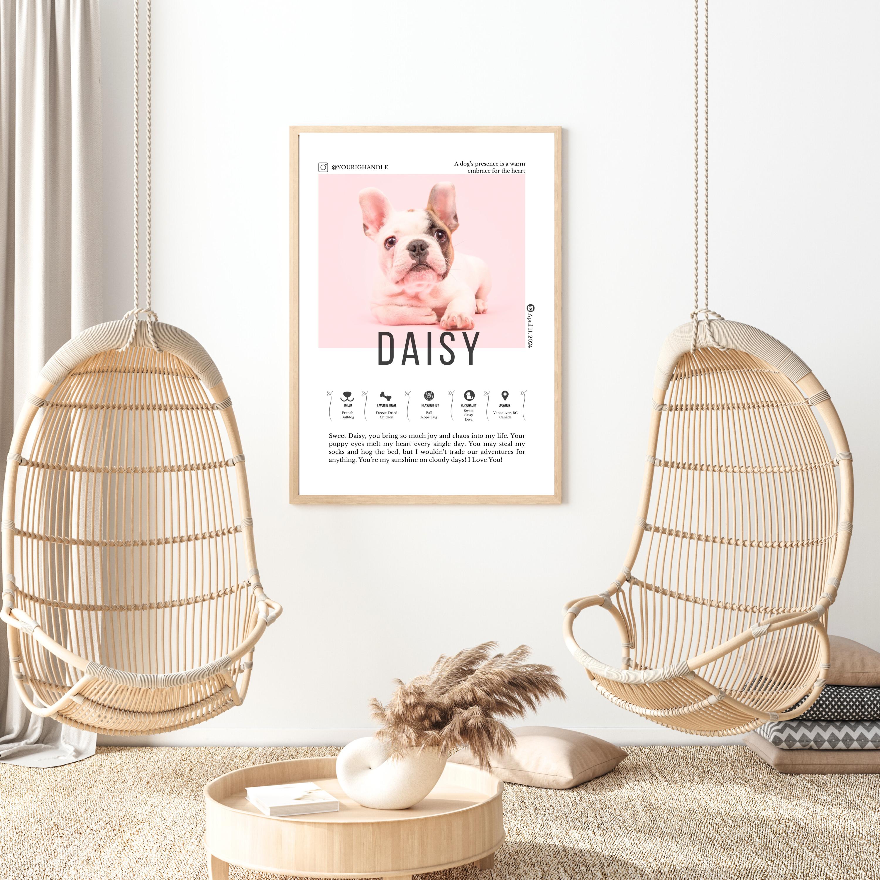 Personalized Pet Portrait Custom Dog Poster/wall Art Digital Print ...