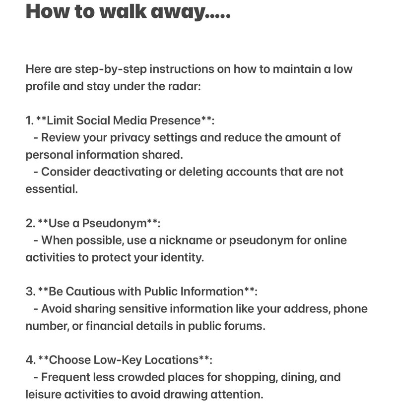 Guide to Walk Away - Etsy