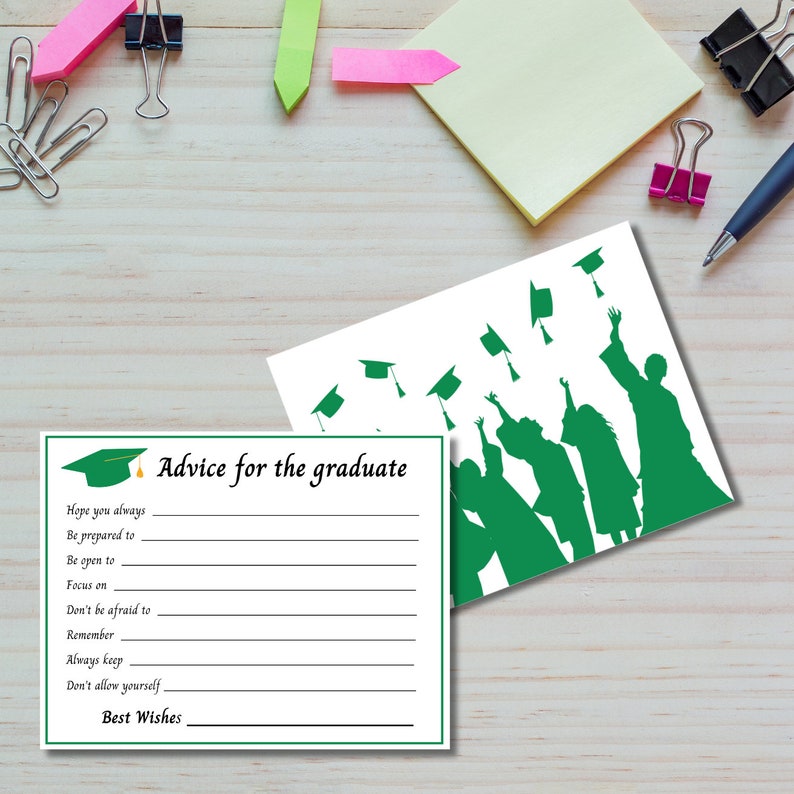 Graduation Wishes Cards | Digital Download Graduation Advice Cards ...