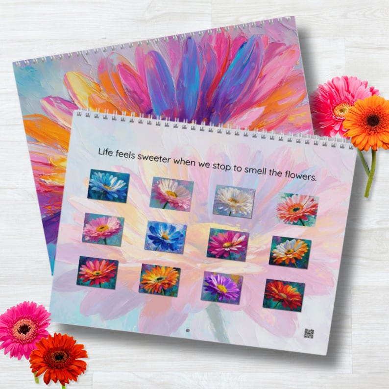 2026 Floral Wall Calendar, Colorful Flower Art Calendar, 8.5x11 Monthly ...