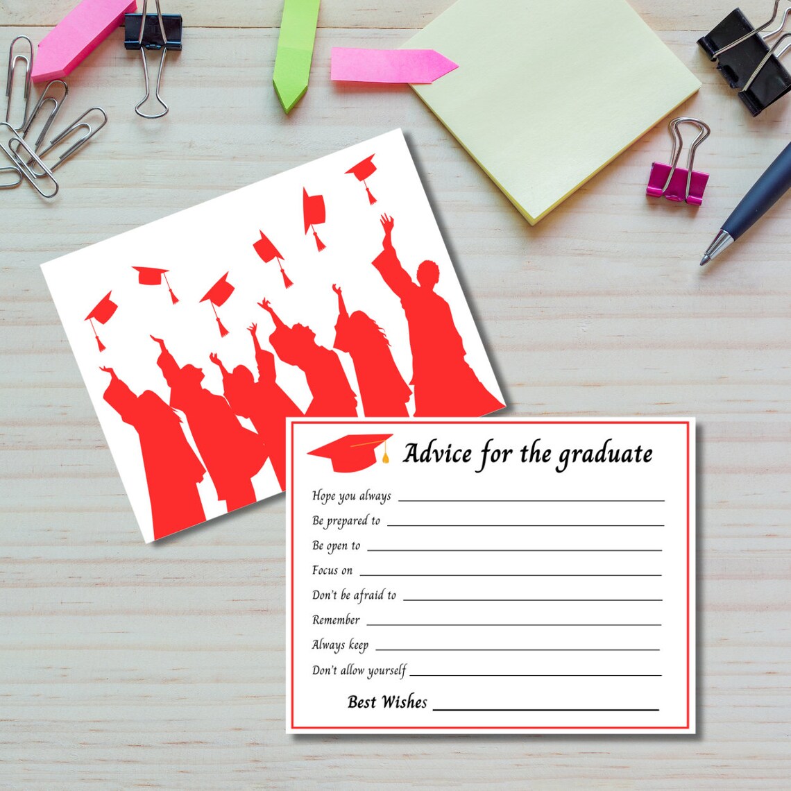 Graduation Wishes Cards Digital Download Graduation Advice Cards ...
