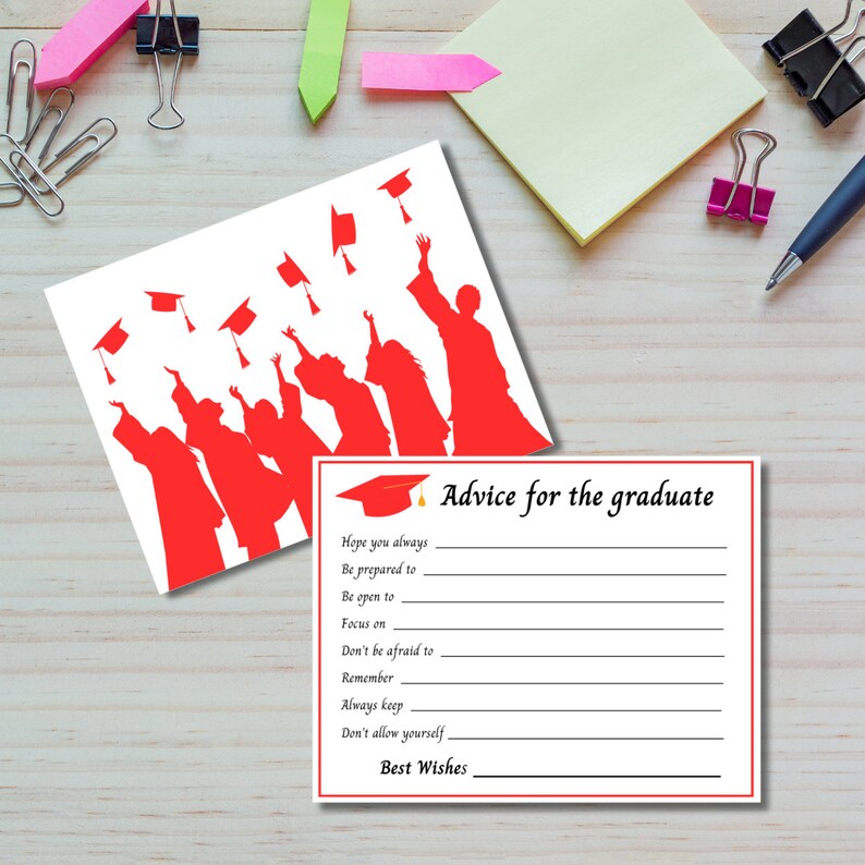 Graduation Wishes Cards Digital Download Graduation Advice Cards ...