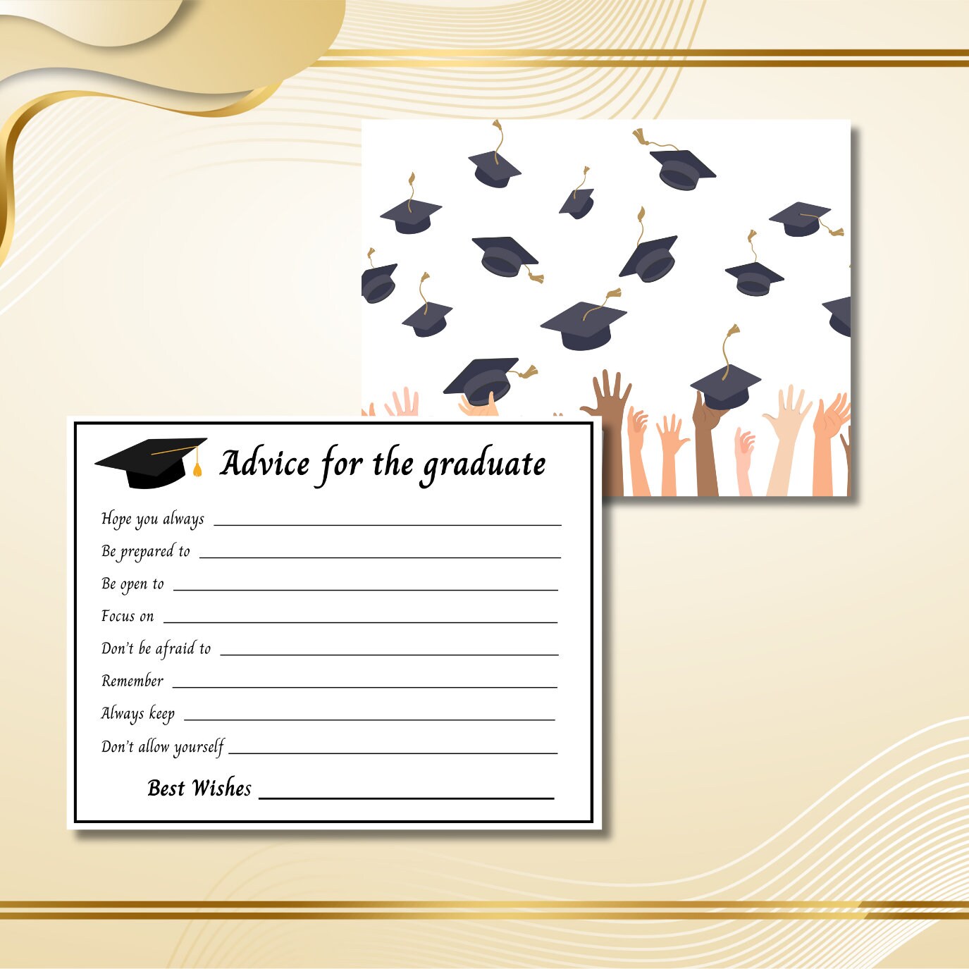 Graduation Wishes Cards | Digital Download Graduation Advice Cards ...