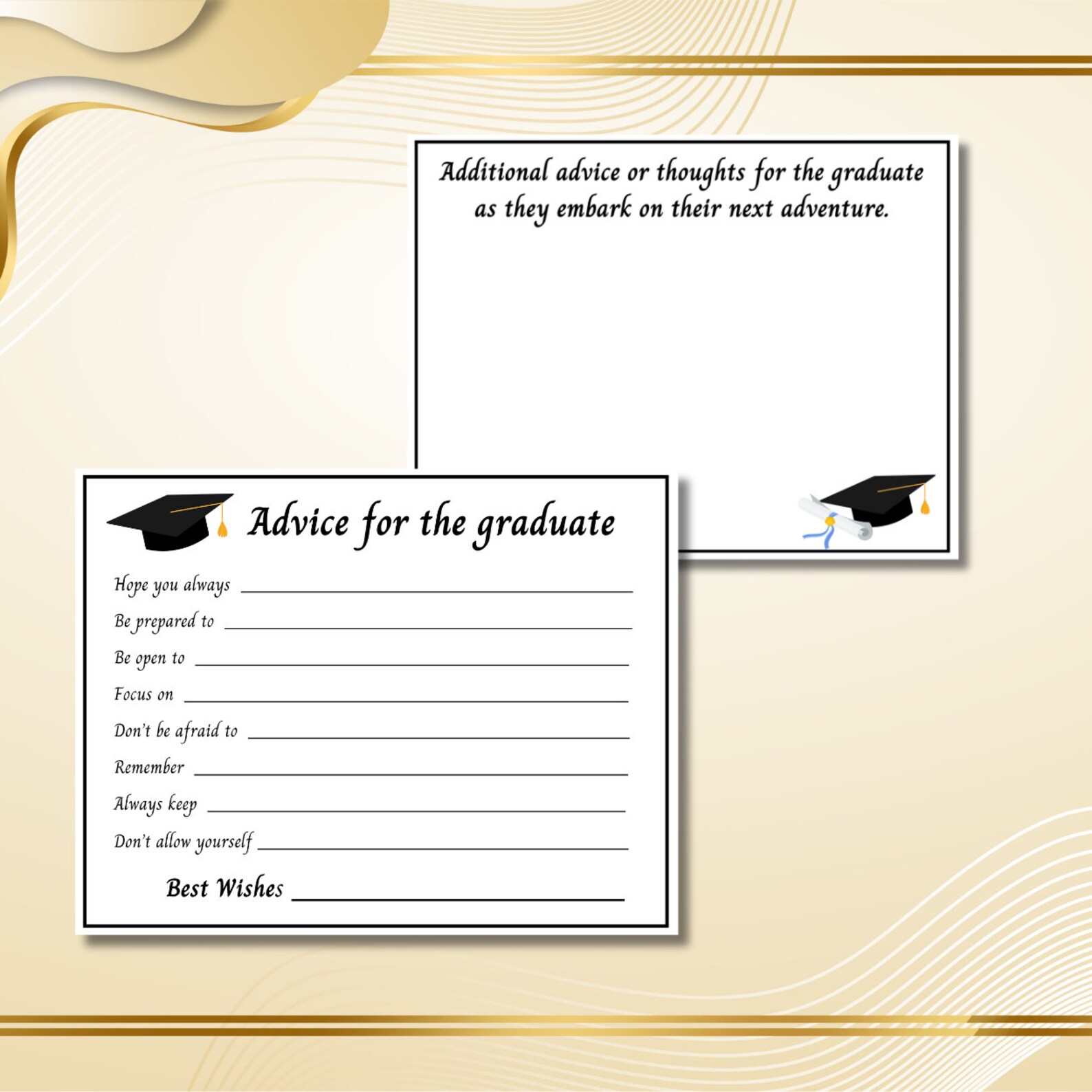 Graduation Wishes Cards Digital Download Graduation Advice Cards ...