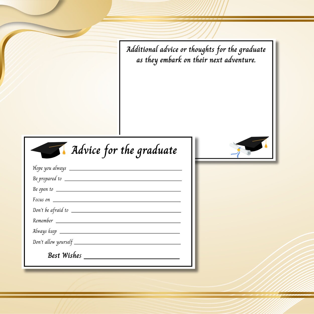 Graduation Wishes Cards | Digital Download Graduation Advice Cards ...