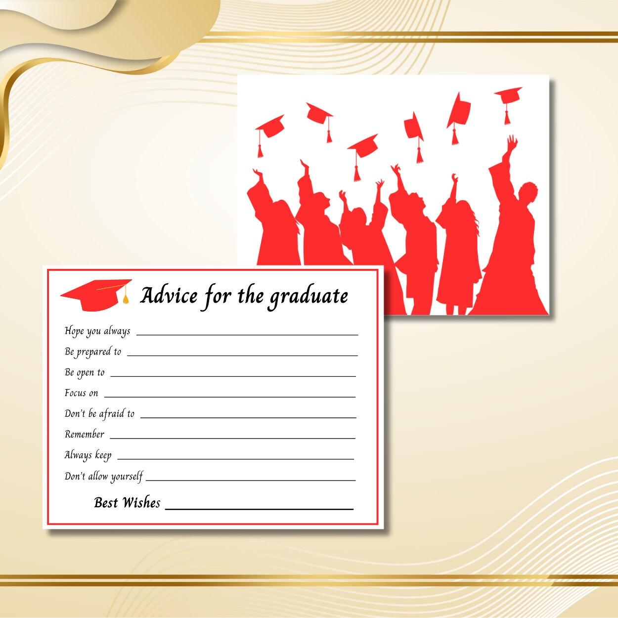 Graduation Wishes Cards Digital Download Graduation Advice Cards ...