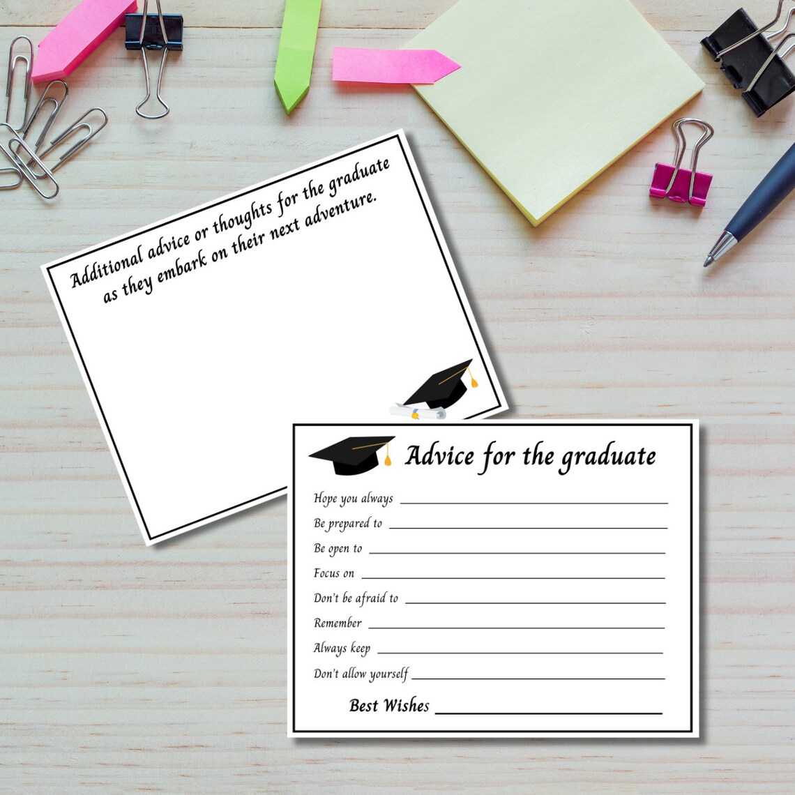 Graduation Wishes Cards Digital Download Graduation Advice Cards ...