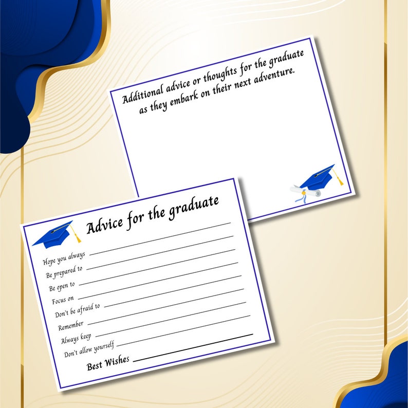 Graduation Wishes Cards | Digital Download Graduation Advice Cards ...