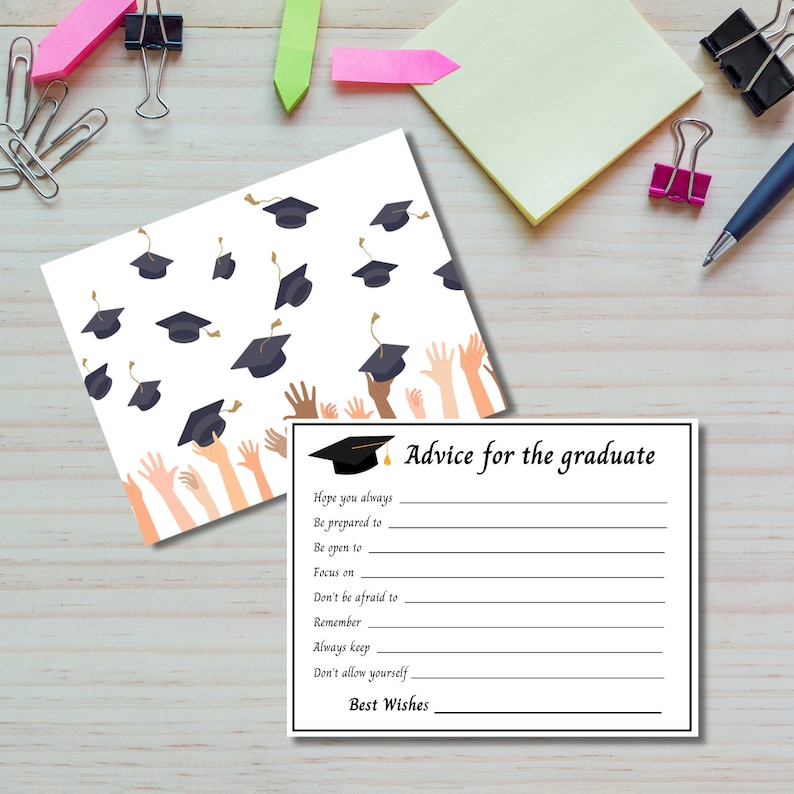 Graduation Wishes Cards | Digital Download Graduation Advice Cards ...