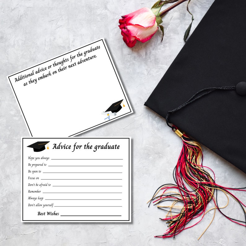 Graduation Wishes Cards | Digital Download Graduation Advice Cards ...