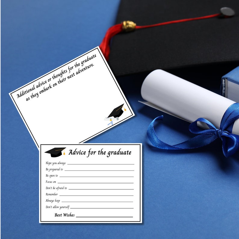 Graduation Wishes Cards | Digital Download Graduation Advice Cards ...