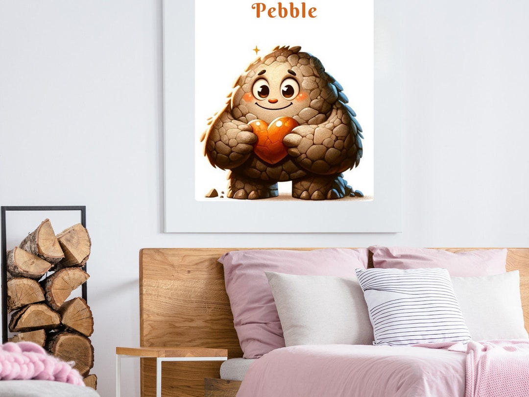 Friendly Pebble Monster Print Kids Wall Art Digital Download Children's Bedroom Art Child's ...