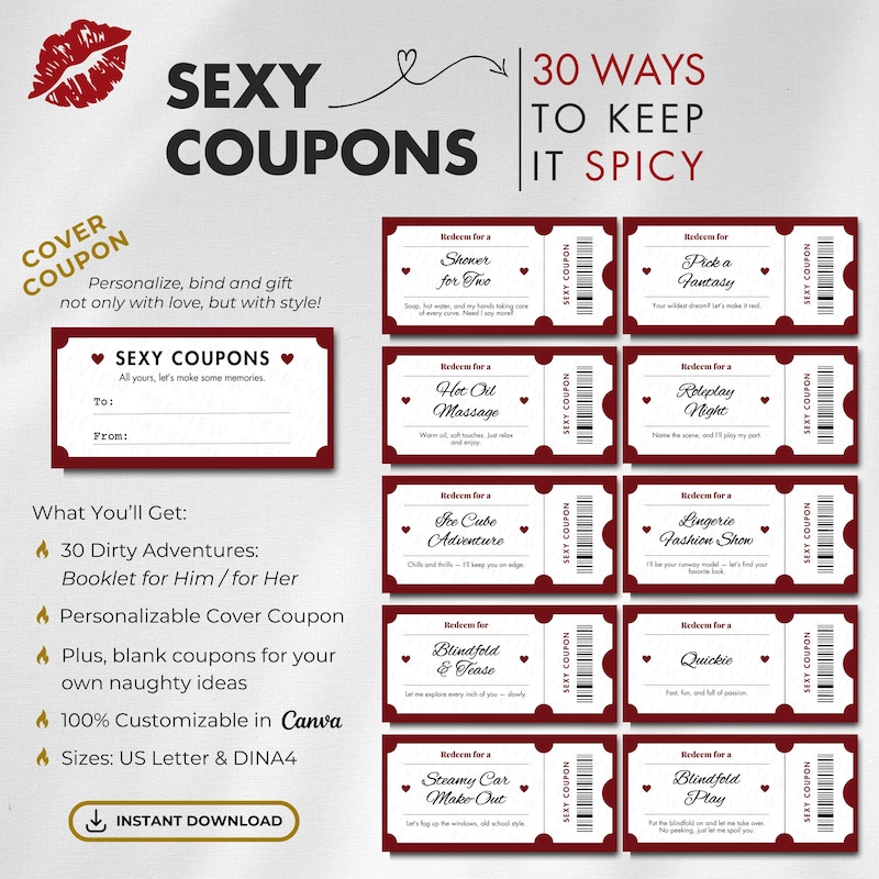 Sexy Coupons Printable Etsy