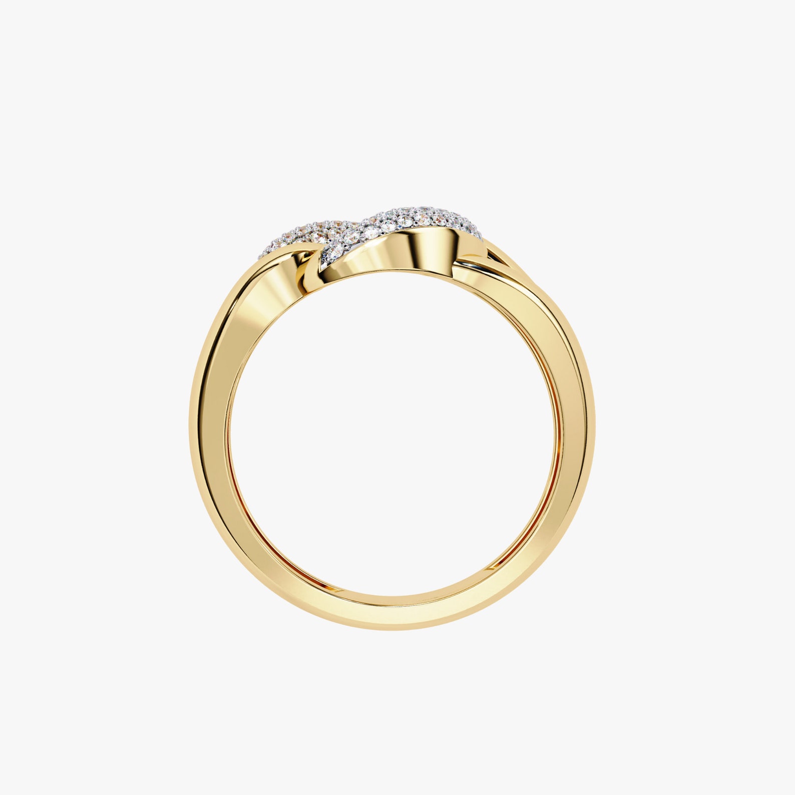 14k Gold Diamond Chain Link Ring: 0.15ct Split Shank Statement Ring - Etsy
