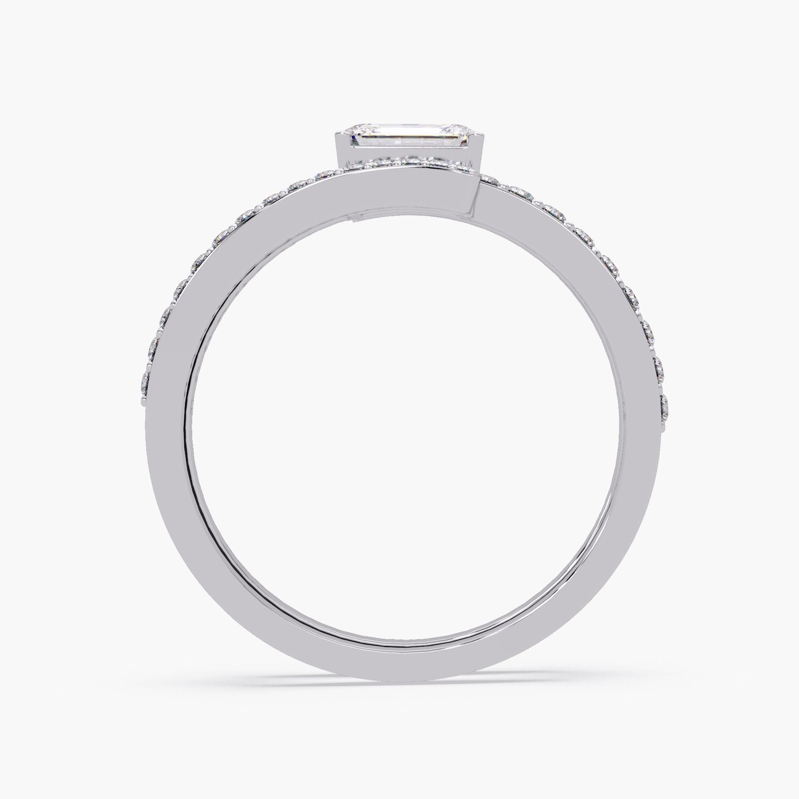 Open Wrap Diamond Ring, 14K Gold Triple Row Wrap Around Ring, Emerald ...