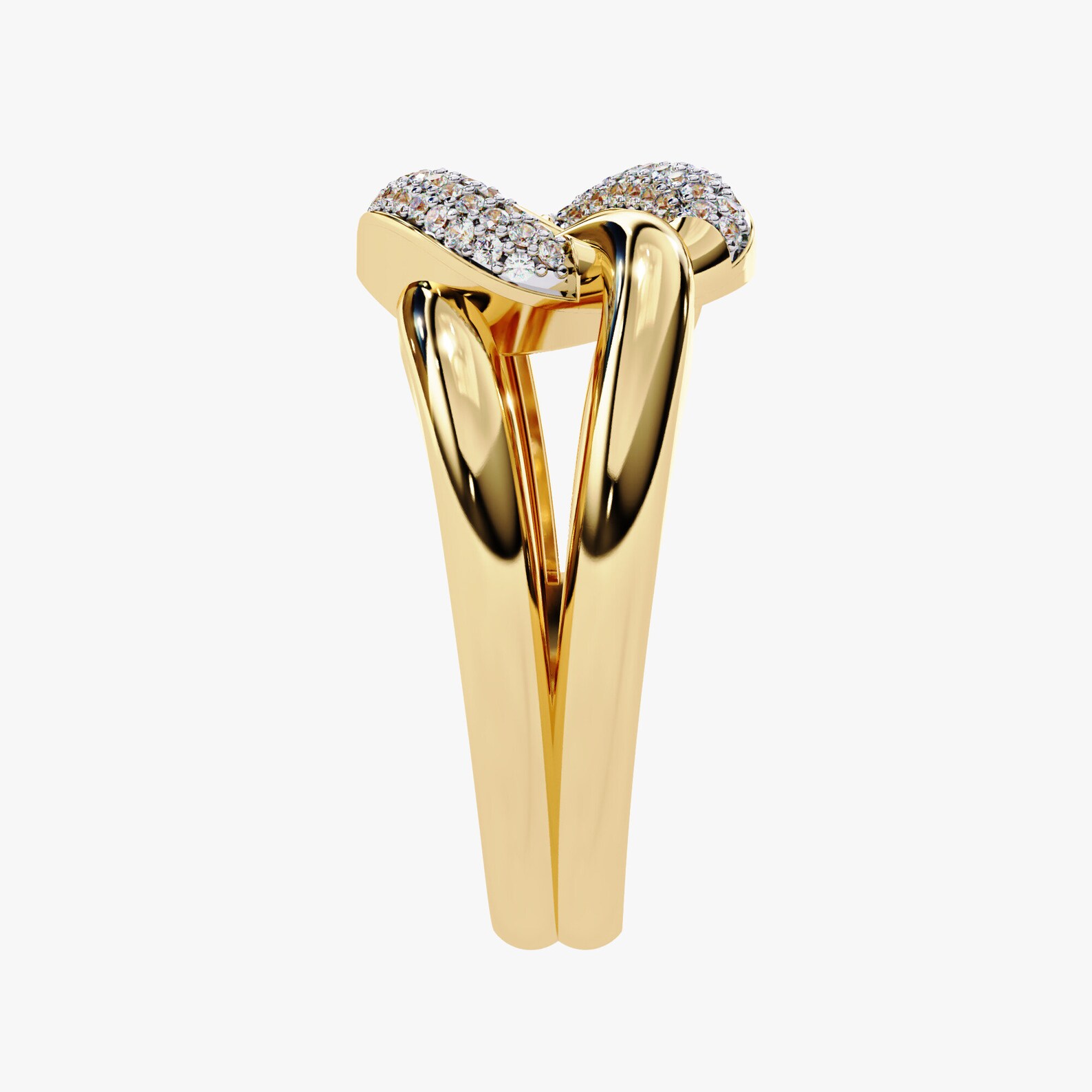14k Gold Diamond Chain Link Ring: 0.15ct Split Shank Statement Ring - Etsy
