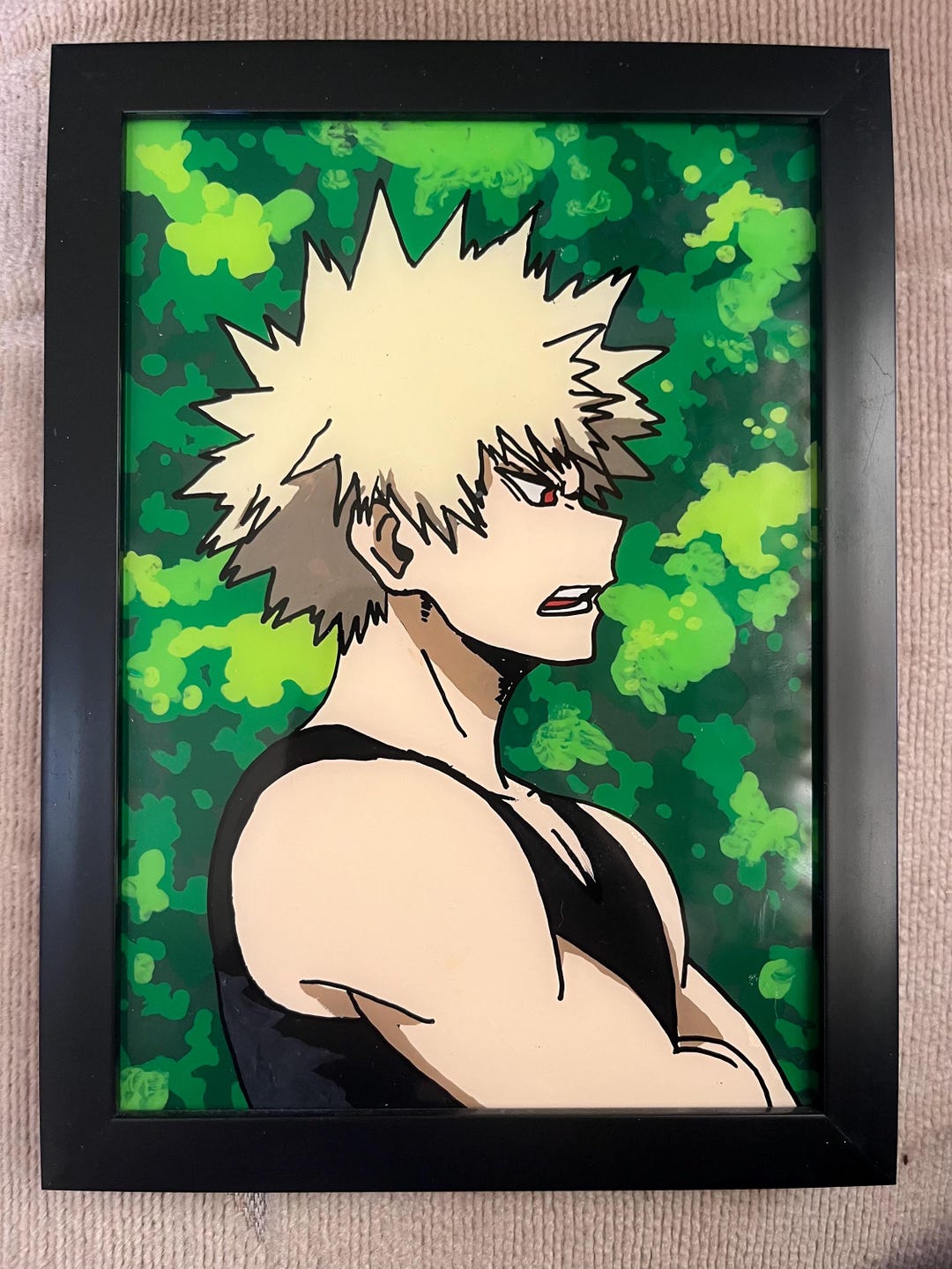 Bakugo MHA Anime Glass Painting - Etsy