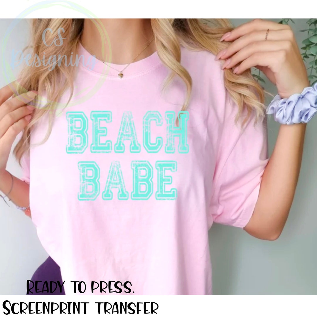 Beach Screen Print Transfer,screenprint,shirt Transfers,ready for Press ...