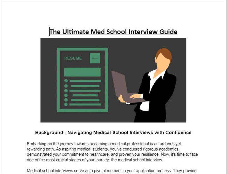 Medical School Interview Prep Questions - Etsy