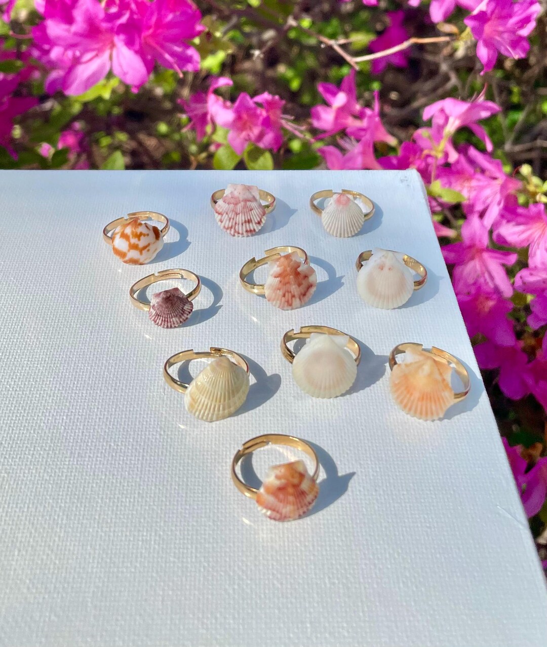 Seashell Adjustable Gold Ring: Coastal Cowgirl Summer Jewelry - Etsy