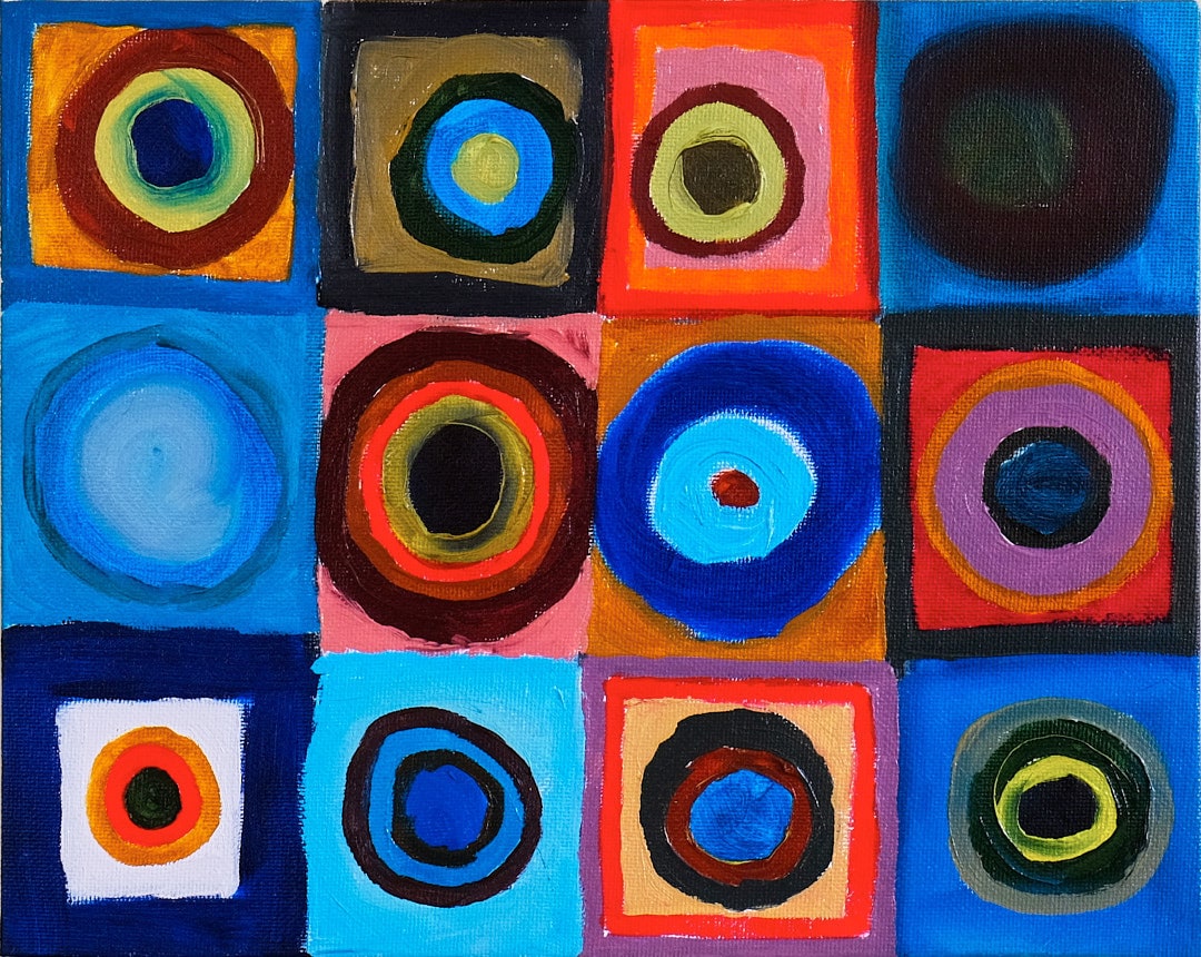 Abstract #2 Circles in Boxes - Etsy