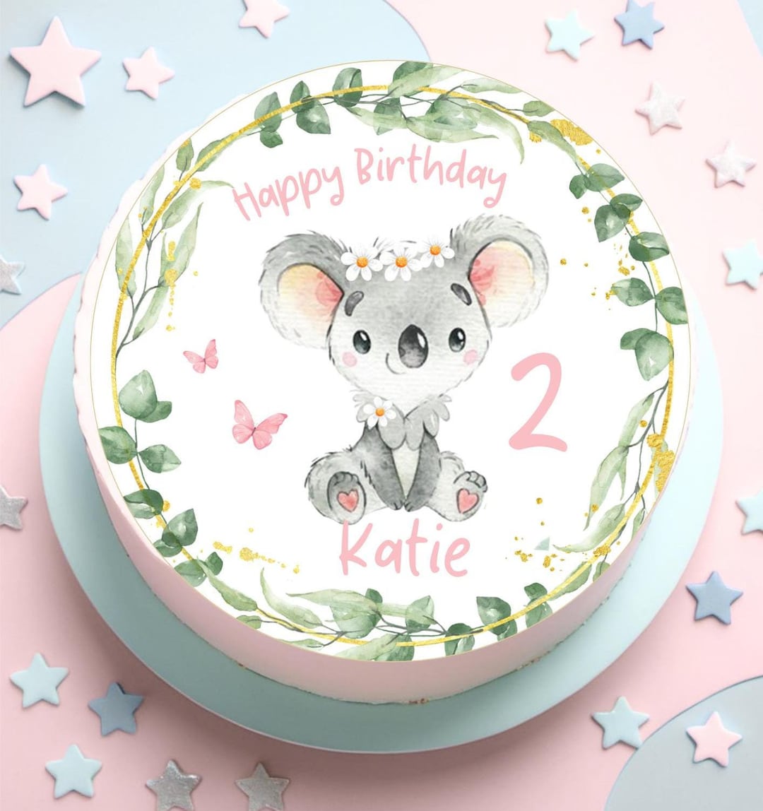 Printable Koala Cake Topper Personalized Print and Edit Yourself ...
