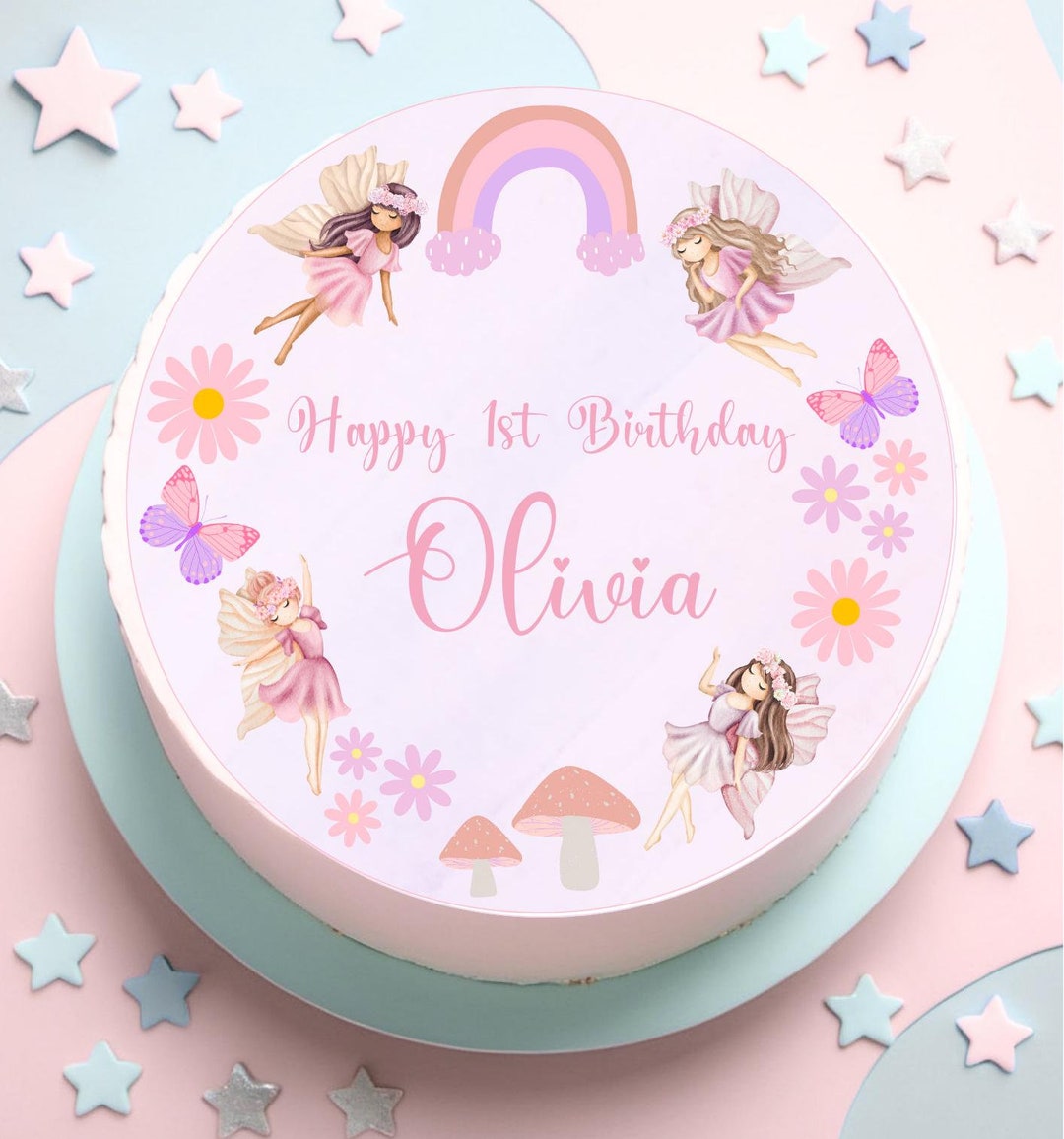 Printable Cake Topper Fairy Print Yourself Editable Digital Download ...