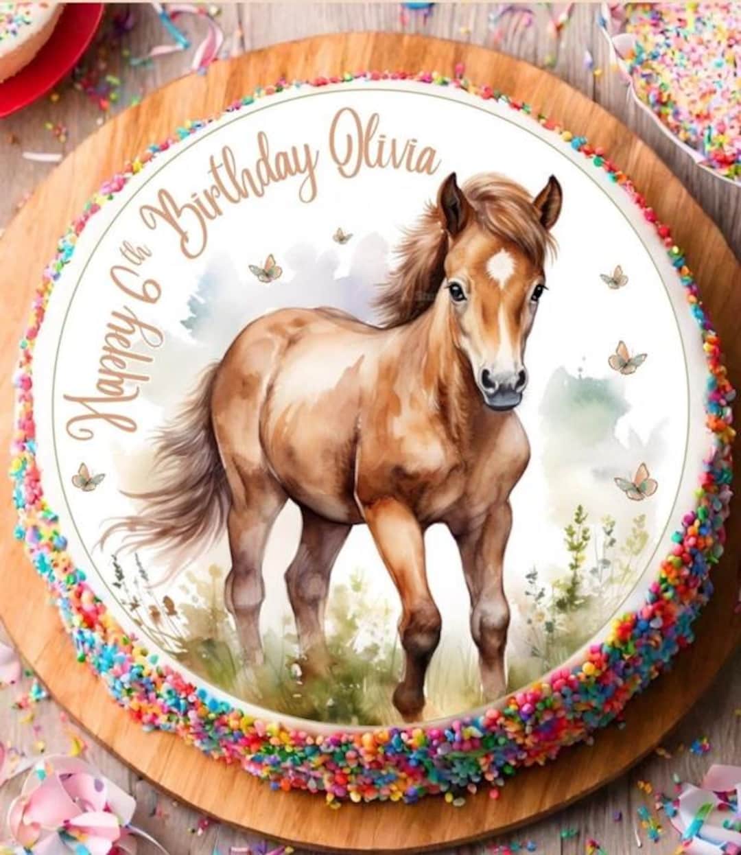 Printable Horse Pony Cake Topper Print Yourself Editable Digital ...