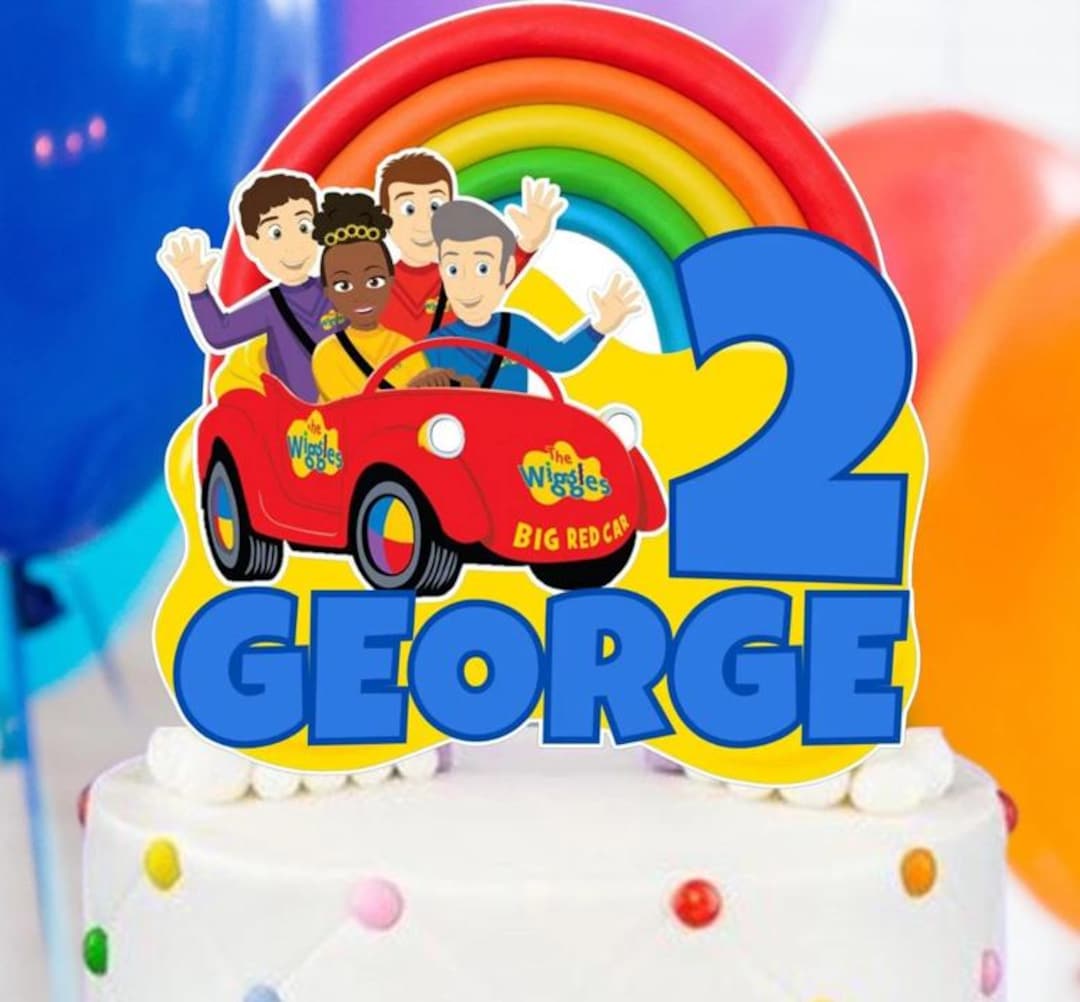 Printable Wiggles Cake Topper Edit and Print Yourself Rainbow Red Car ...
