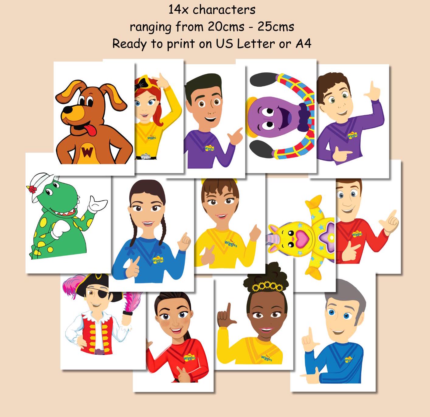 Wiggles Characters Big Decor Cut Out Print Yourself Digital Download ...