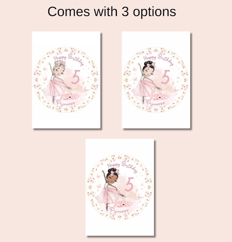 Printable Ballerina Cake Topper Print Yourself Editable Digital ...