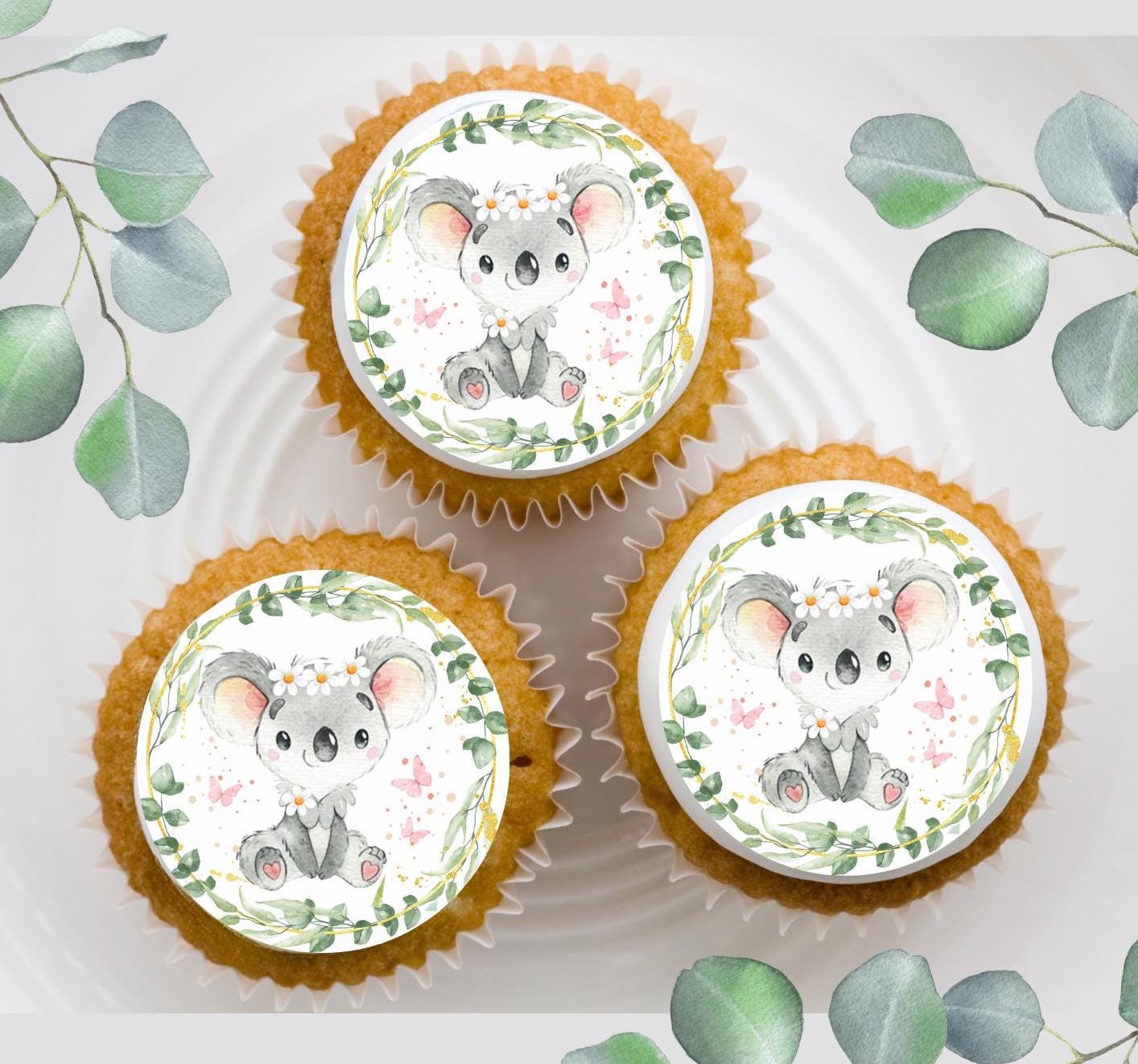 Printable Cute Koala Cupcake Toppers Print Yourself Digital Download - Etsy