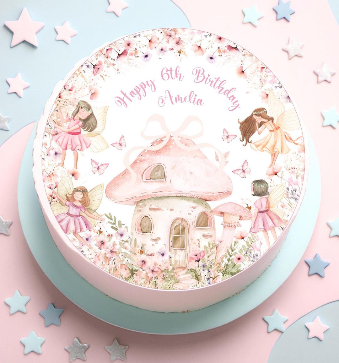 Printable Fairy Cake Topper Print Yourself Editable Digital Download ...