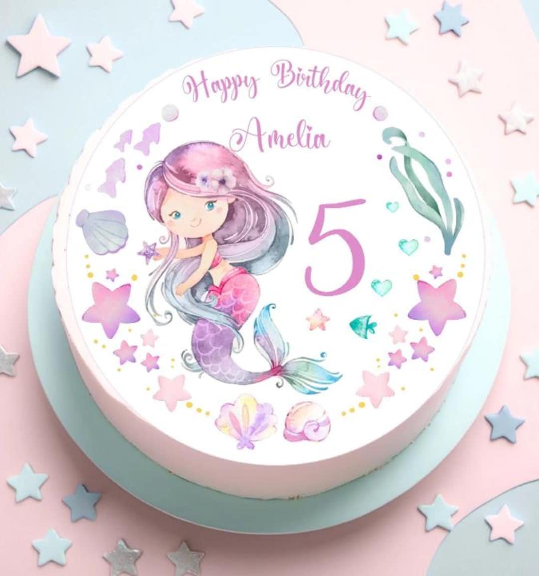 Printable Little Mermaid Cake Topper Download and Print Yourself ...