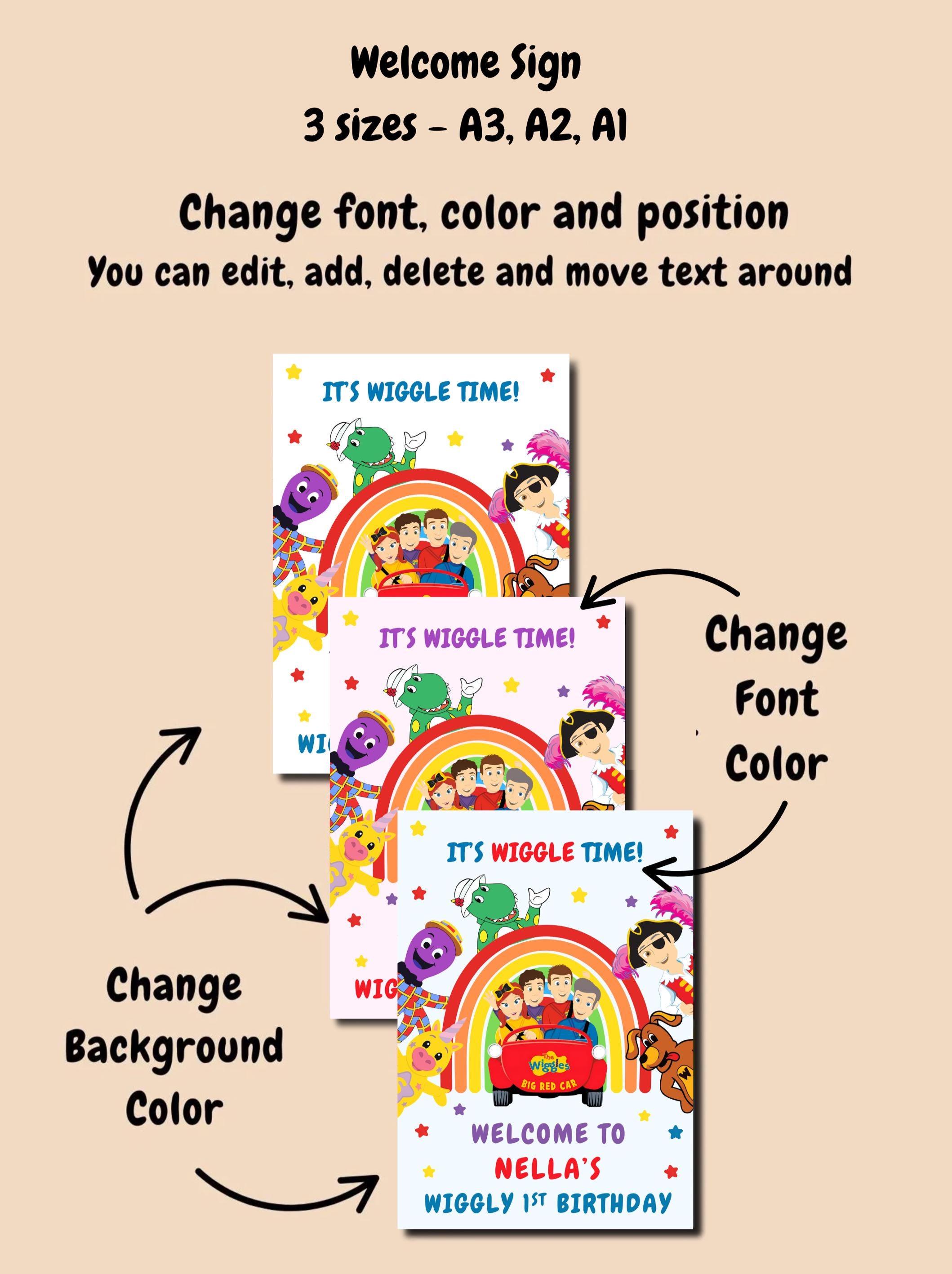 Wiggles Welcome Sign Print Yourself Digital Download Wiggly Birthday ...