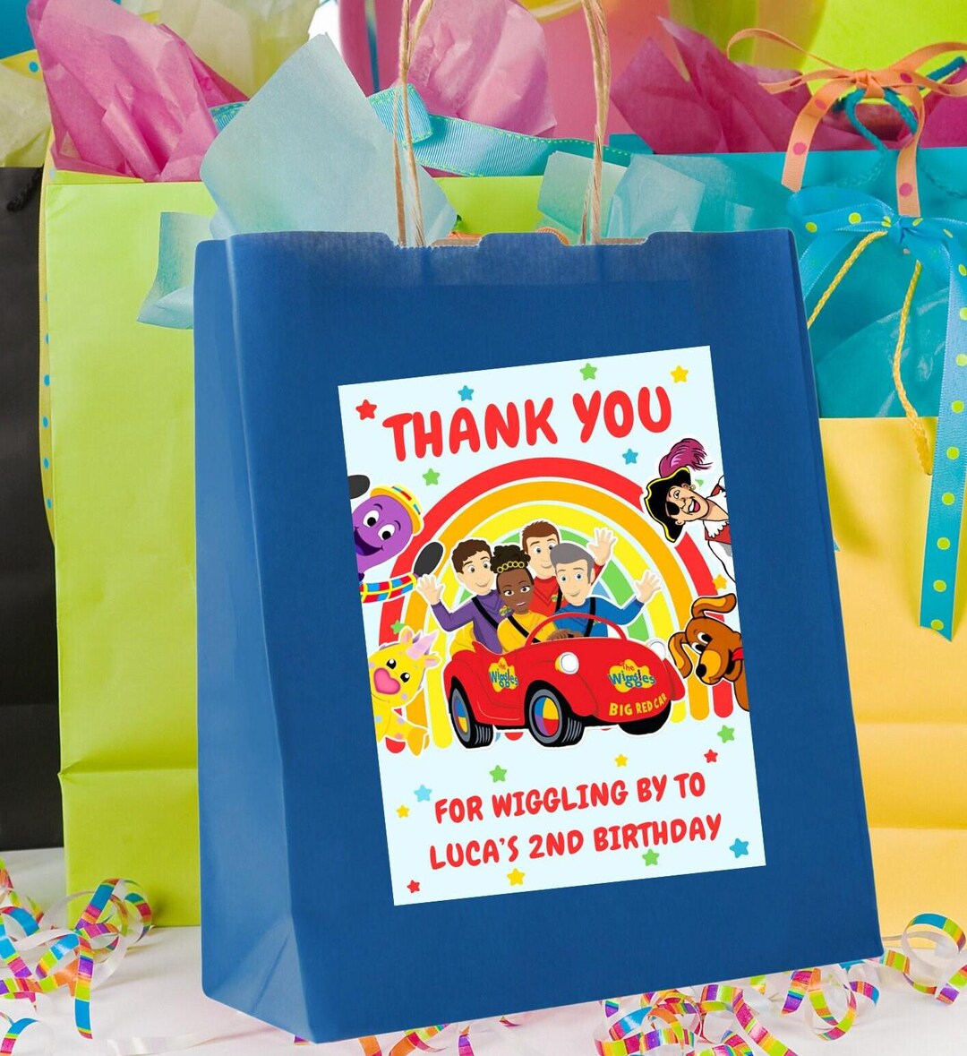Wiggles Printable Thank You Stickers and Tags Digital Download Edit and ...