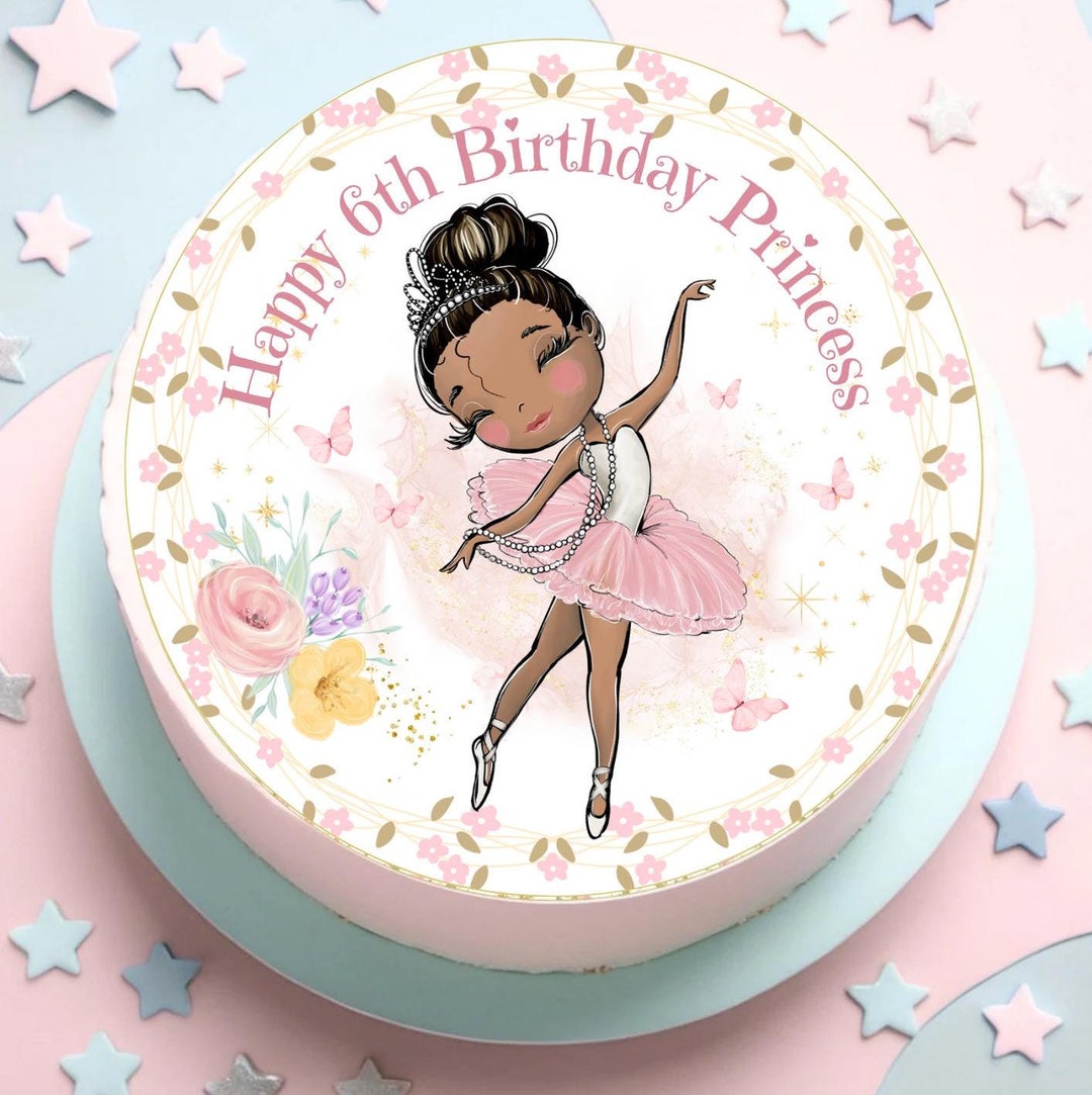 Printable Ballerina Cake Topper Print Yourself Editable Digital ...