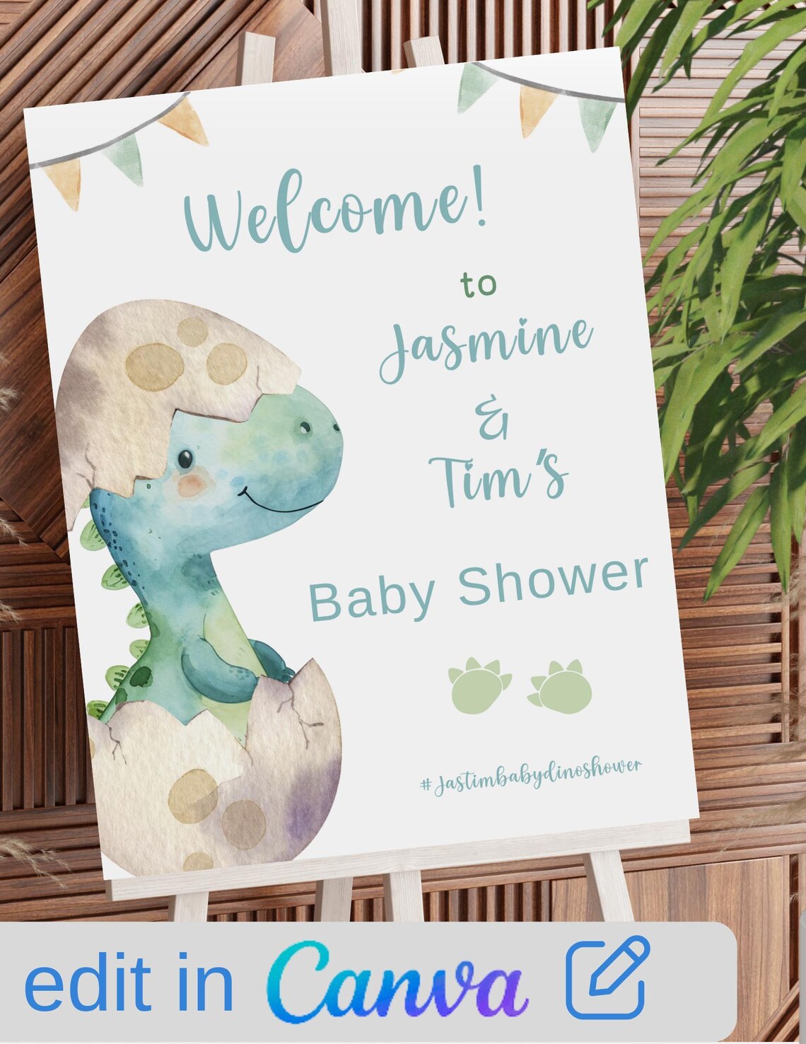 Printable Dinosaur Welcome Sign Edit and Print Yourself Digital ...