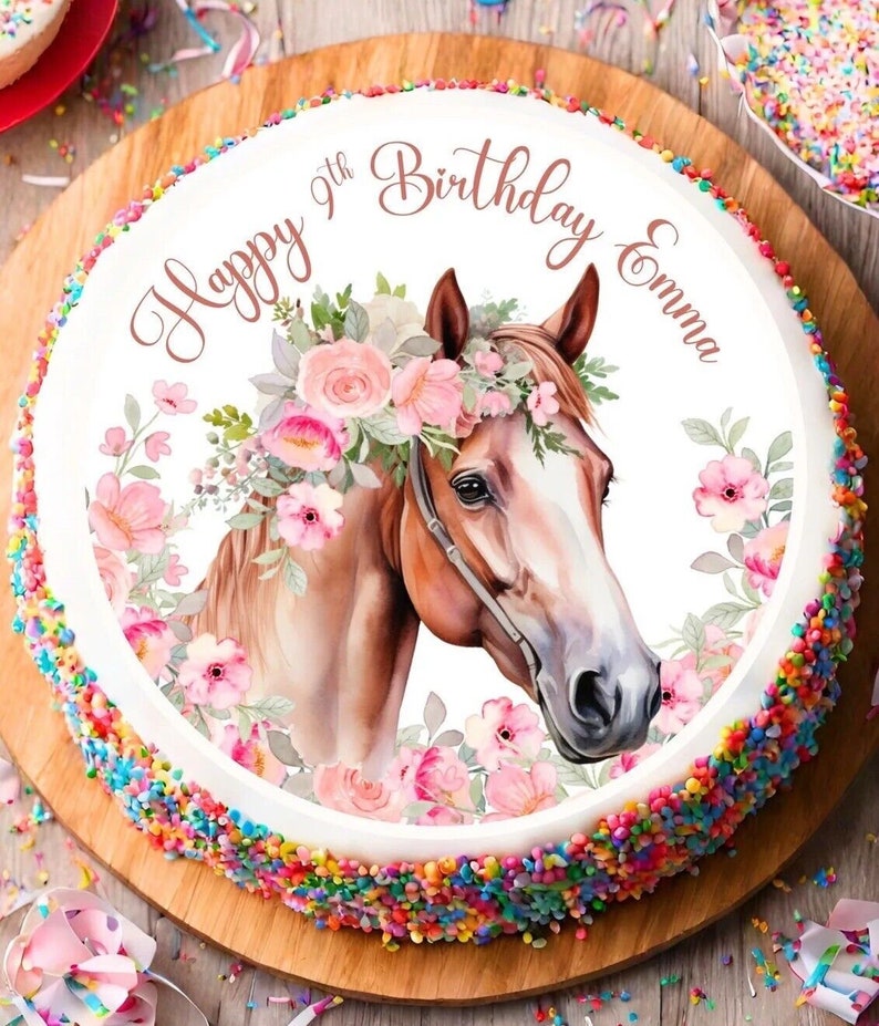 Printable Horse Cake Topper Print Yourself Editable Digital Download ...