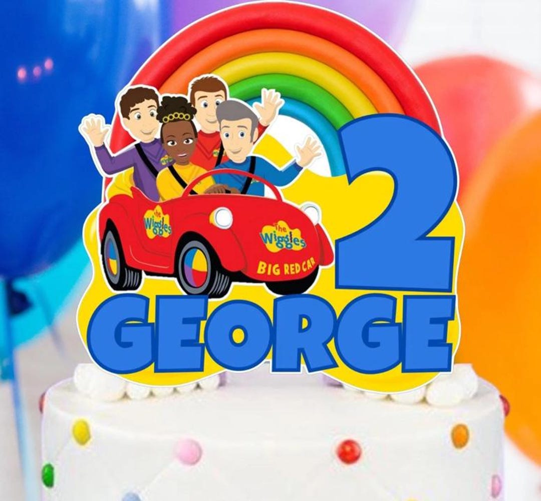 Printable Wiggles Cake Topper Edit and Print Yourself Rainbow Red Car ...