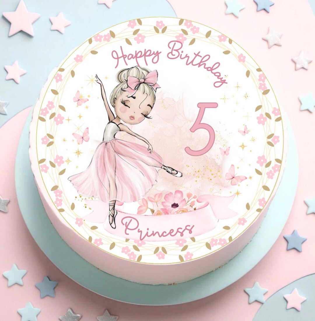 Printable Ballerina Cake Topper Print Yourself Editable Digital ...