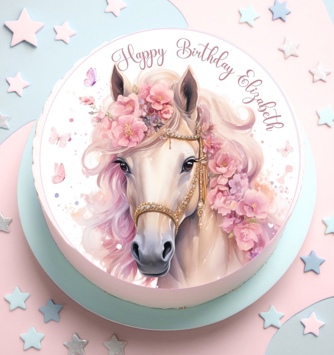 Printable Horse Cake Topper Print Yourself Editable Digital Download ...